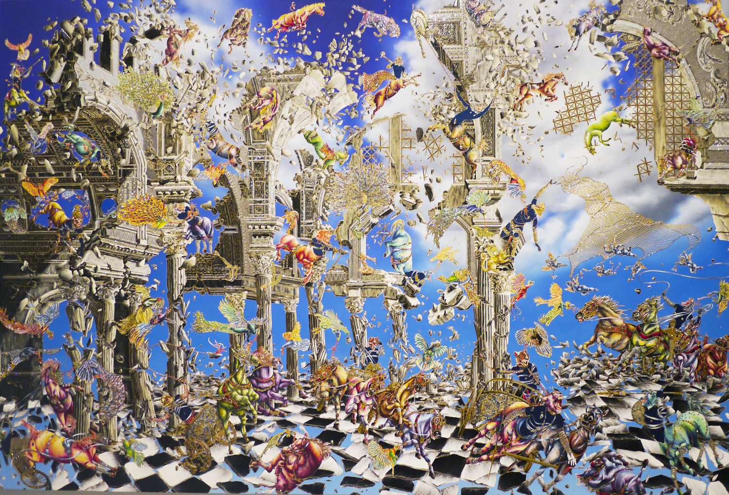 Raqib Shaw "Paradise Lost" at Pace Gallery, New York - purple ART