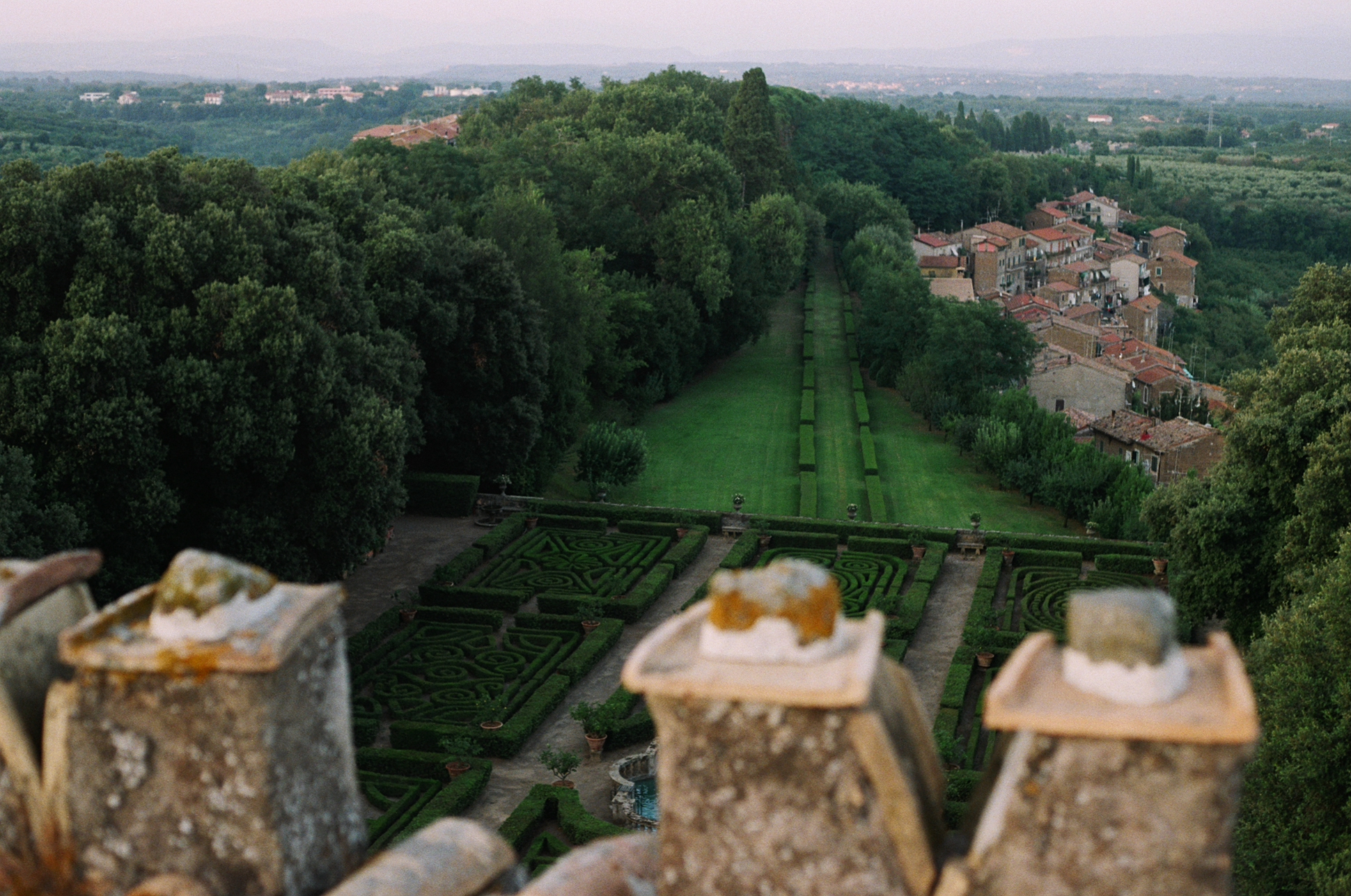 The beautiful 15th Century Castello Ruspoli, Vignanello, Italy - purple ...