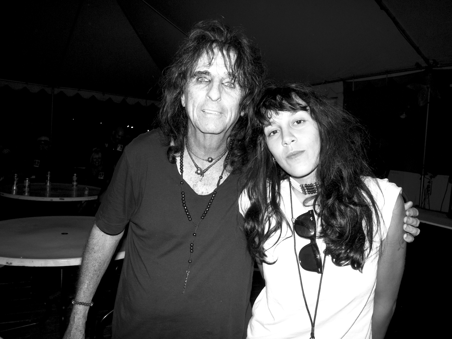 Alice Cooper and French film director Juju Sorelli backstage at The ...