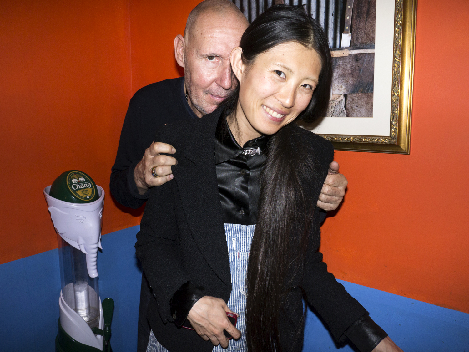 Photographer Michel Comte at his birthday party with his wife Ayako ...