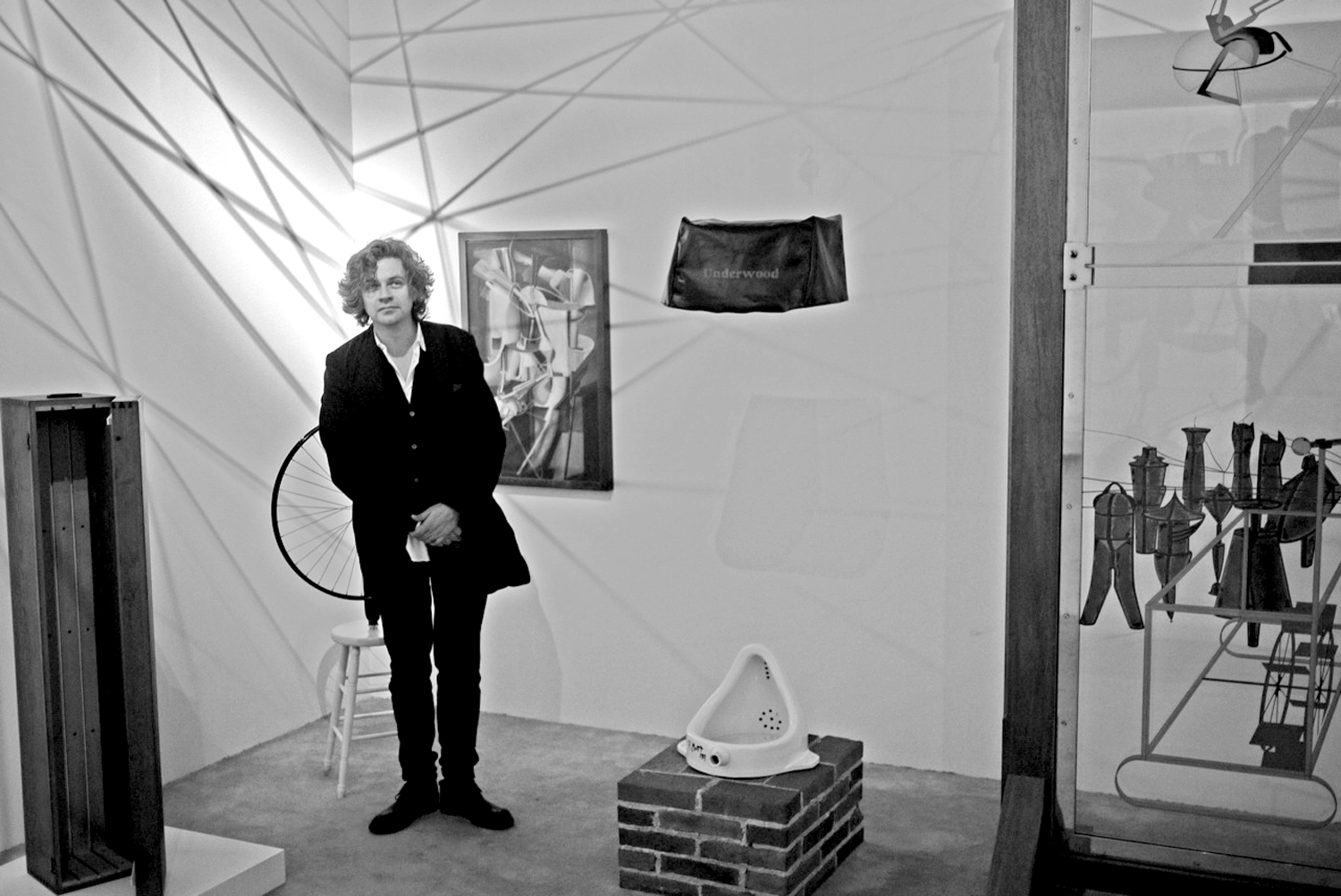 Jan Aman in his Duchamp Exhibition at the Konstakademien, Stockholm ...