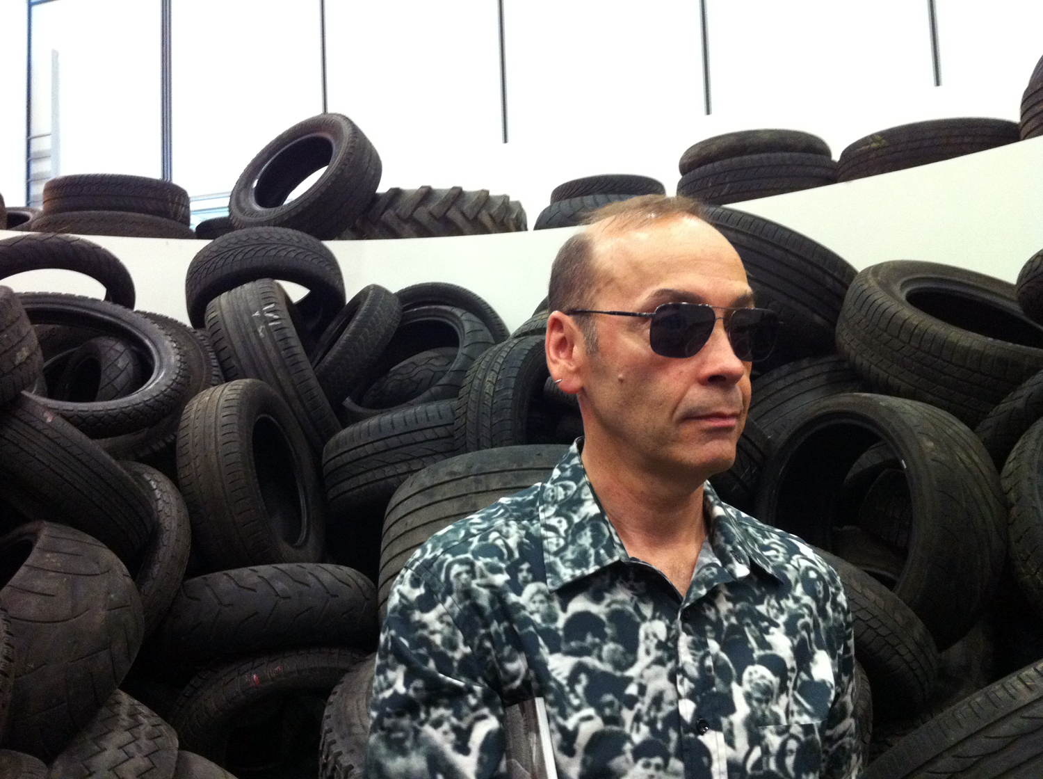 Jose Freire of Team Gallery inside Mike Nelson's Art Unlimited piece at ...