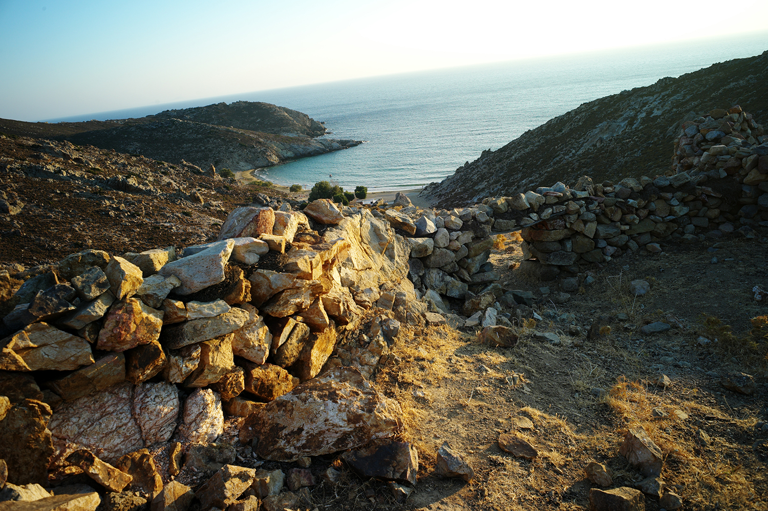 Psili Ammos Beach in Patmos, Greece - purple TRAVEL