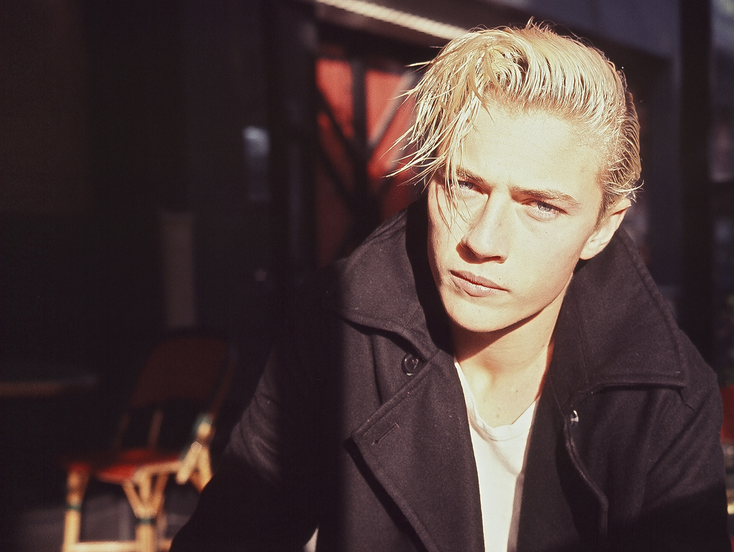 Model Lucky Blue Smith At Cafe De Flore Paris Purple Diary 5238