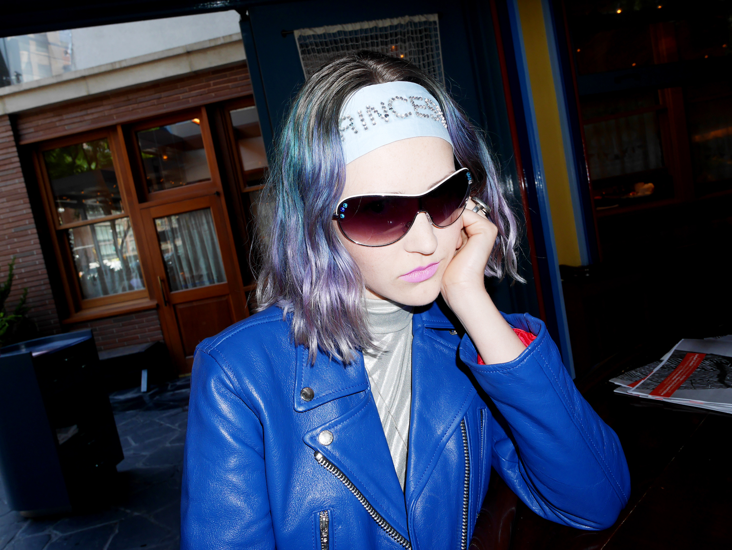 Nellie Blue on the street, New York. Photo Olivier Zahm - purple DIARY