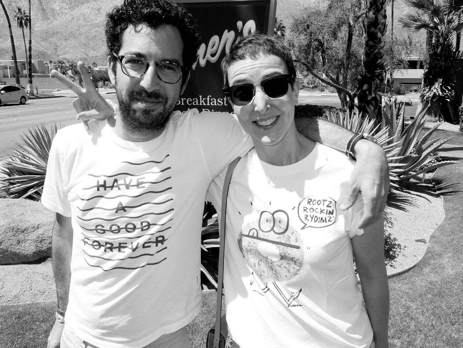 Philip and Sarah Andelman after brunch at Elmer's, Palm Springs. Photo ...