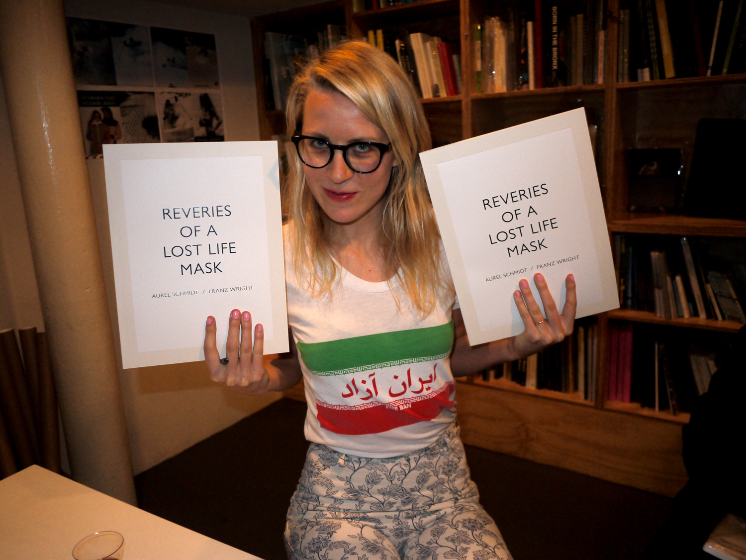 Aurel Schmidt signing her new book Reveries of a Lost Life Mask ...