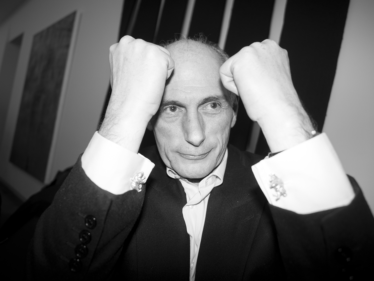 Bernard Ruiz-Picasso at the opening of The Shell (Landscapes, Portraits ...