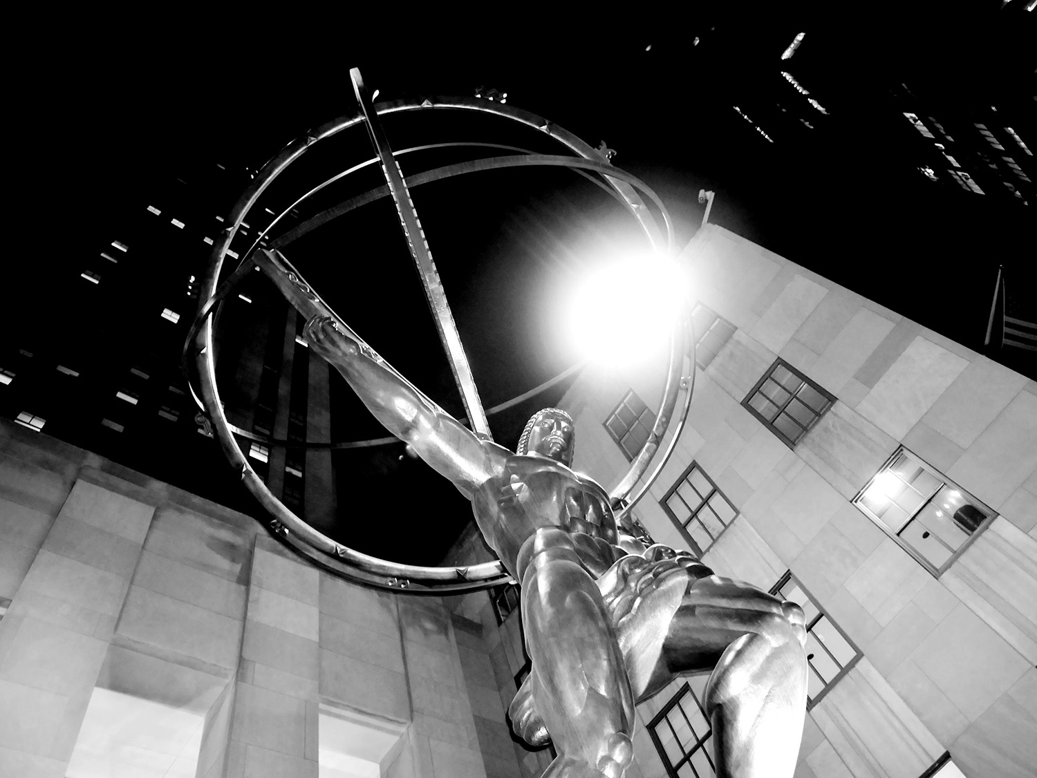The statue of Atlas at the Rockefeller Center Plaza, New York. Photo ...