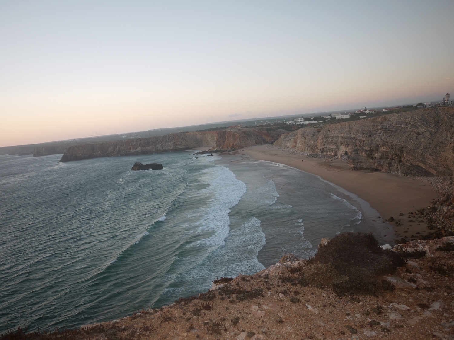 Beach of Sagres at Sunset, South Portugal. Photo Olivier Zahm - purple ...