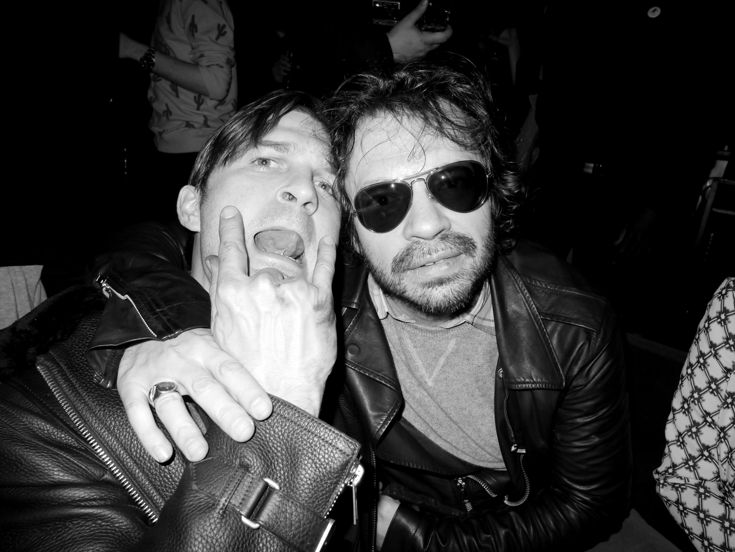 Max Snow and Olivier Zahm at Max Snow's after party at Le... - purple NIGHT