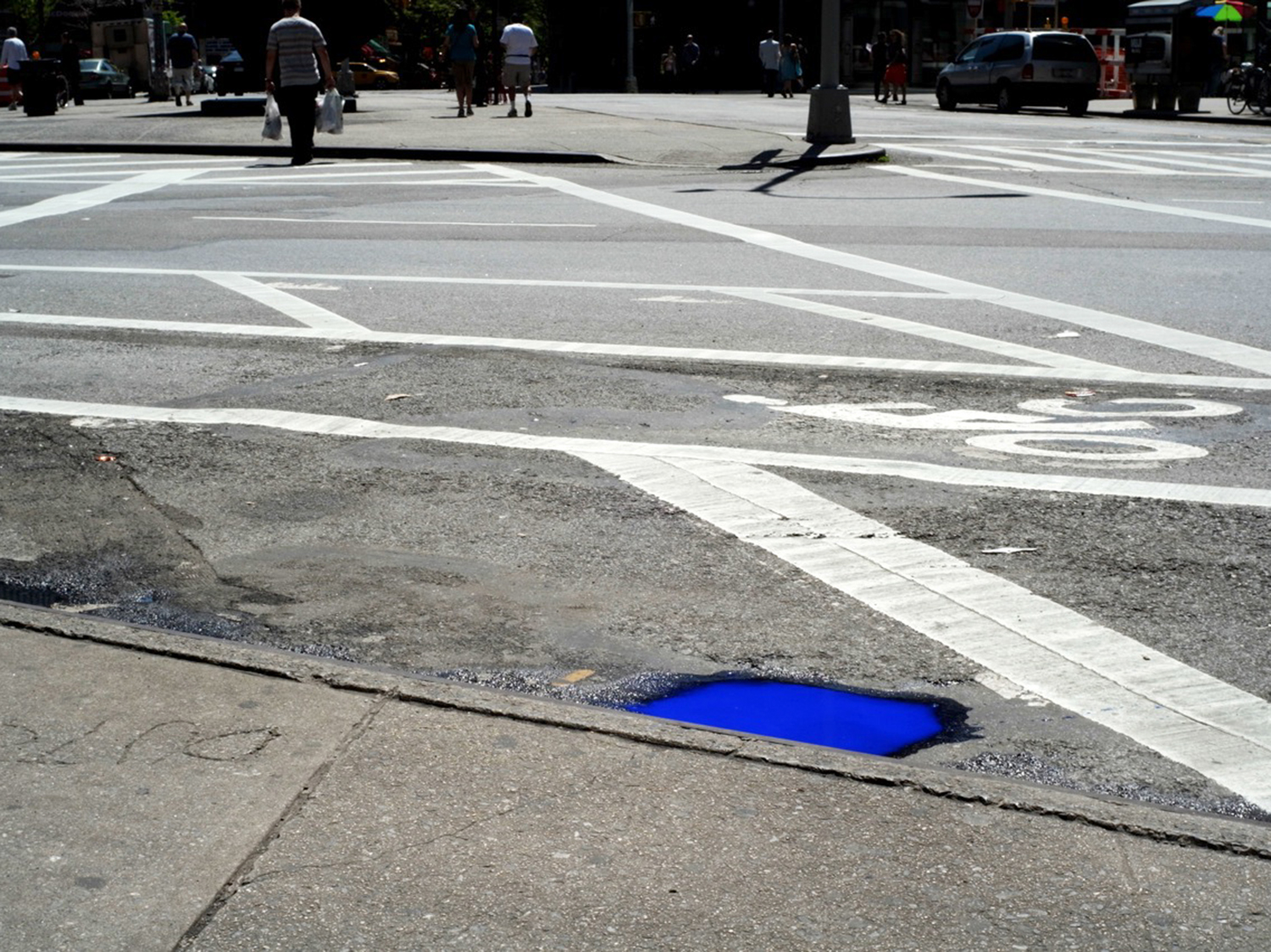 Blue Puddles in New York by Alexis Dahan, New York - purple TRAVEL