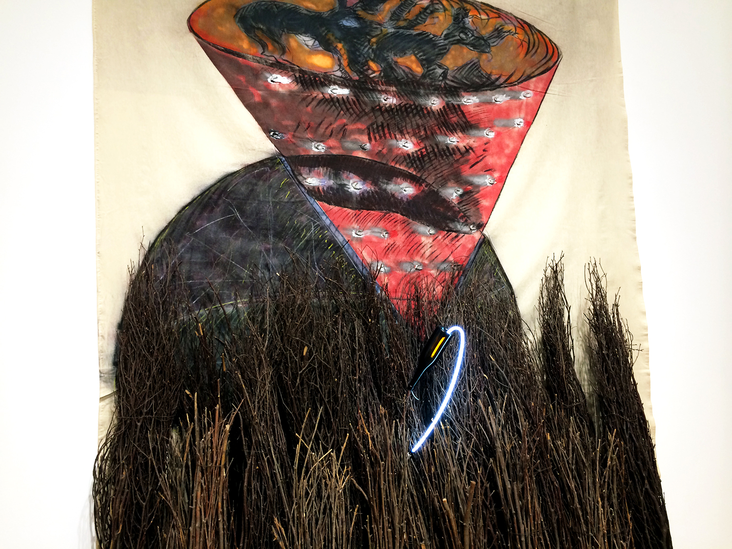 Mario Merz exhibition at Pace Gallery, London - purple ART