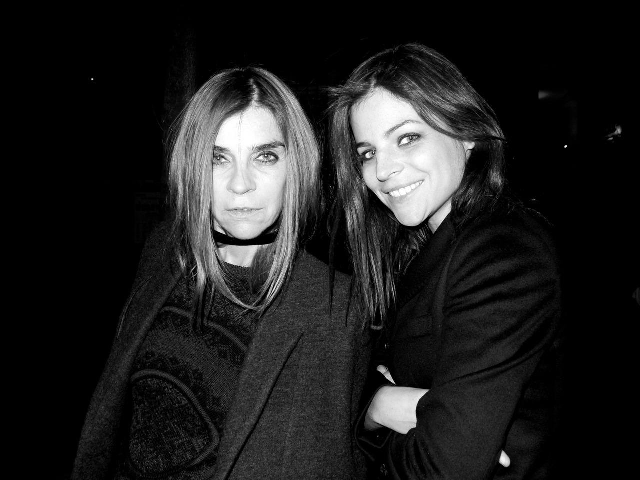 Carine Roitfeld and Julia Restoin-Roitfeld backstage after the Givenchy ...