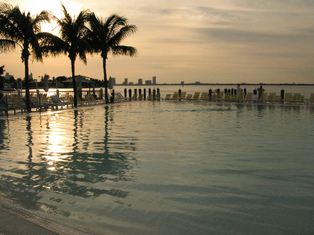 The pool at sunset at The Standard Hotel, Miami. Photo Alexis Dahan ...