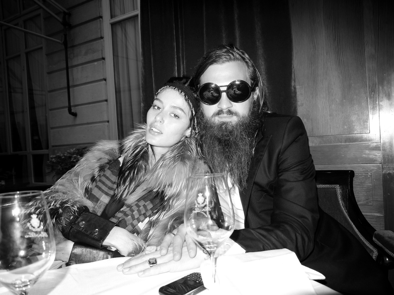 Max Snow and a friend at Bar Vendôme, Paris. Photo Olivier Zahm ...
