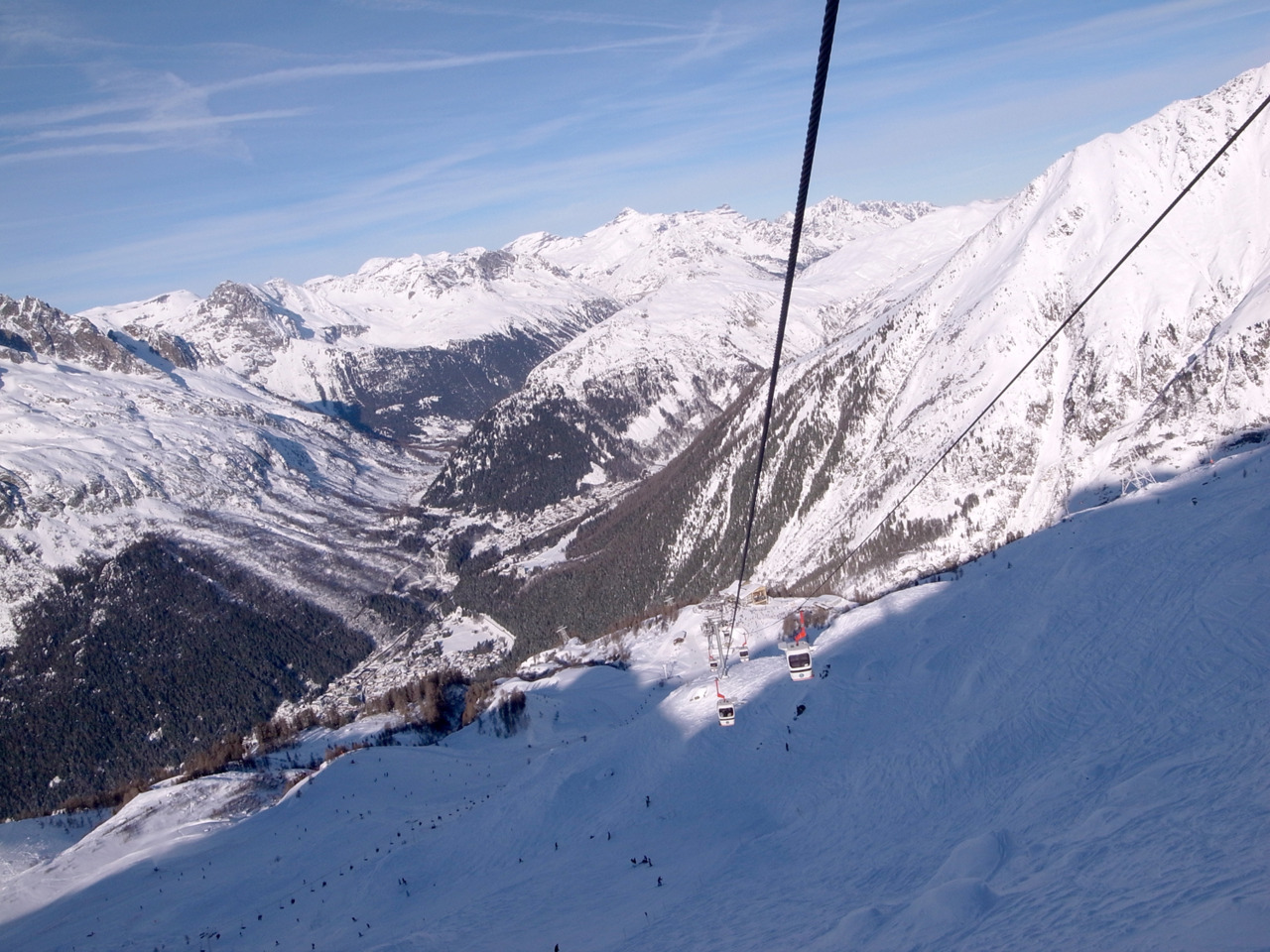 Going to ski very early in the morning, Les Grands Montets, Argentières ...