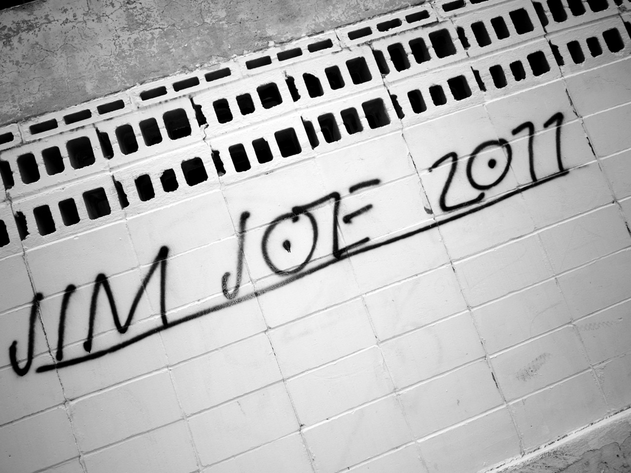 A graffiti by the New-Yorker’s artist Jim Joe, New York. Photo Olivier ...