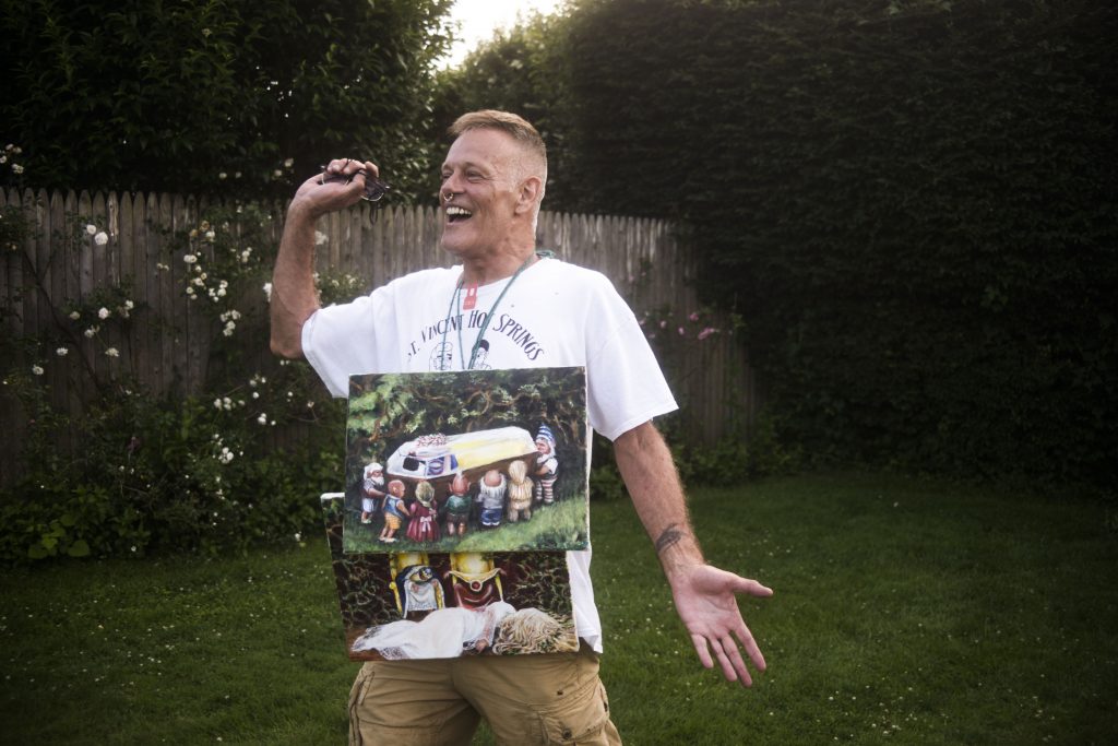 See a preview of American artist Robert Hawkins' new paintings - purple ART