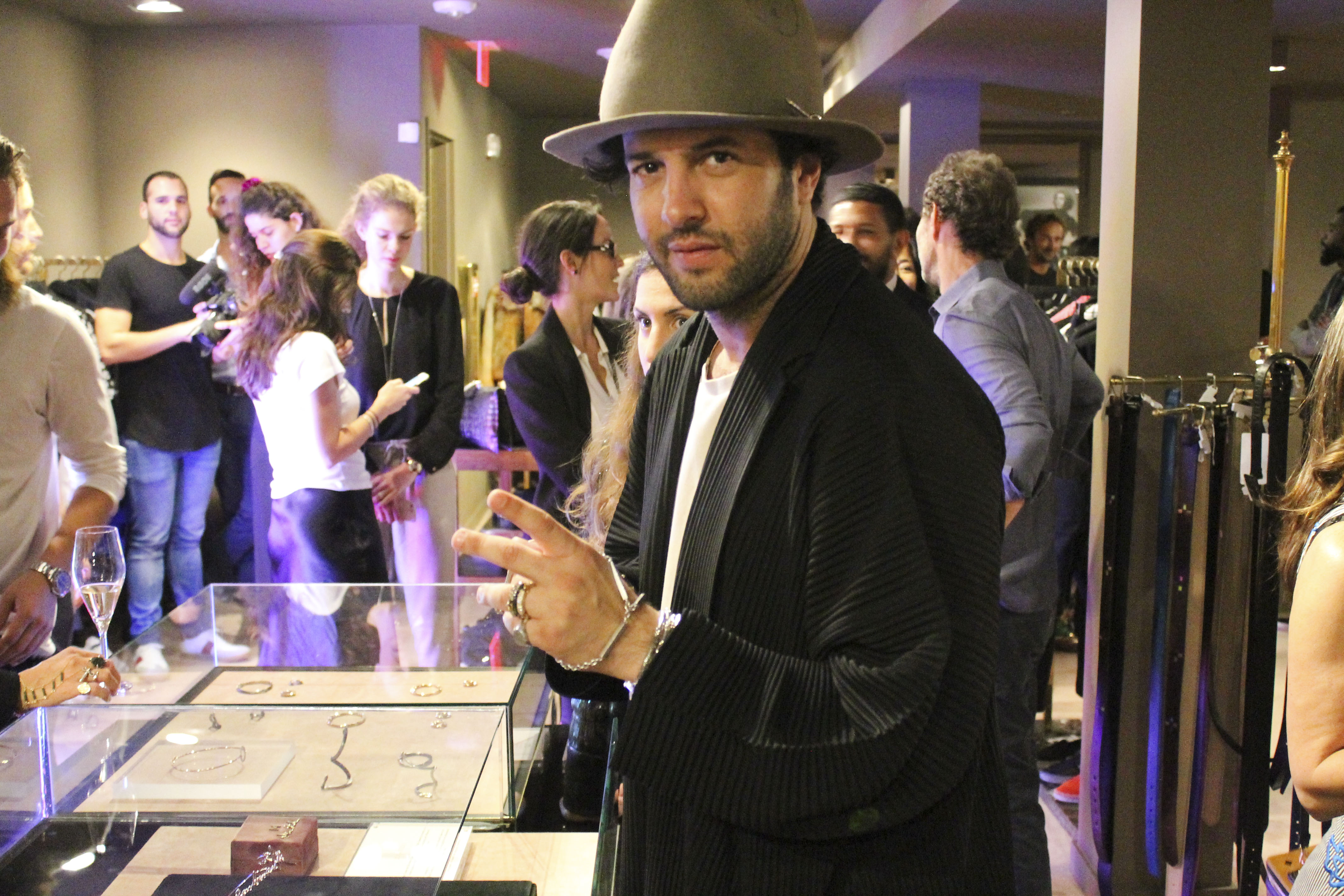 Maor Cohen and Olivia Steele capsule collection presentation at The Webster, Miami - purple NIGHT