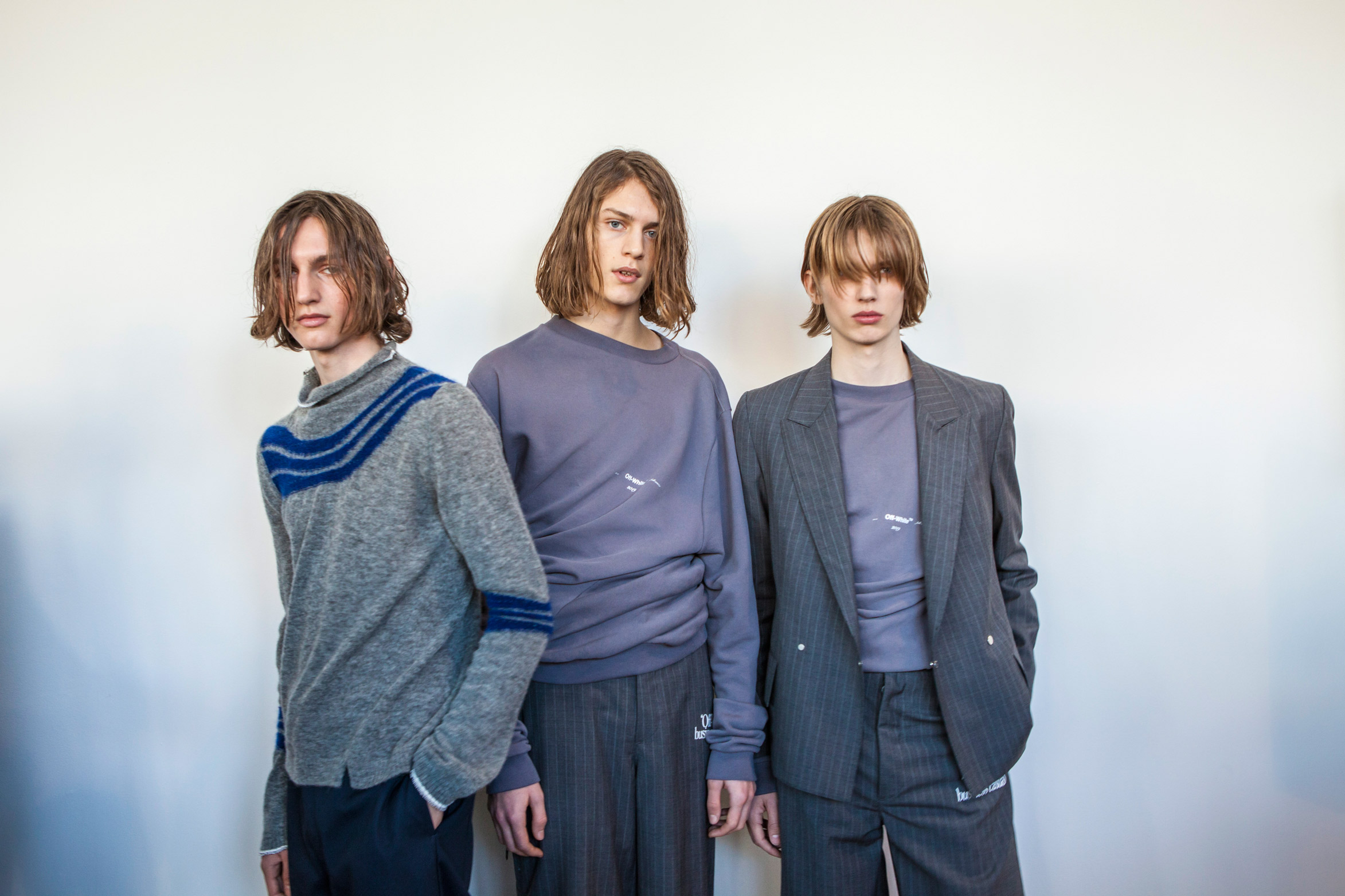 Off White Men's F/W 2018 backstage at Centre Pompidou, Paris - purple ...