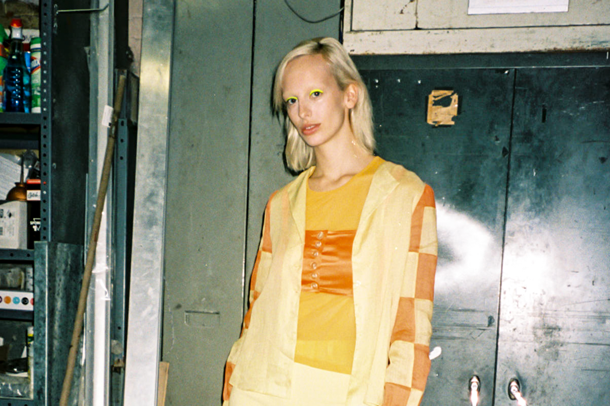 Maryam Nassir Zadeh F/W 2018 backstage, New York - purple FASHION