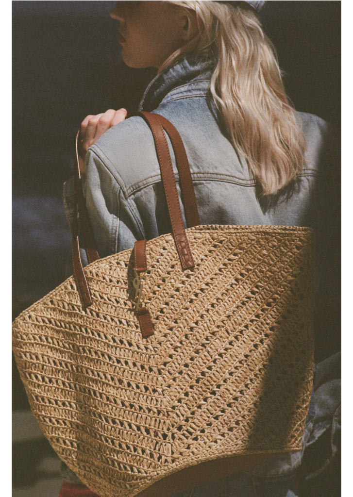 YVES SAINT LAURENT INTRODUCE THE RAPHIA BAG - purple FASHION